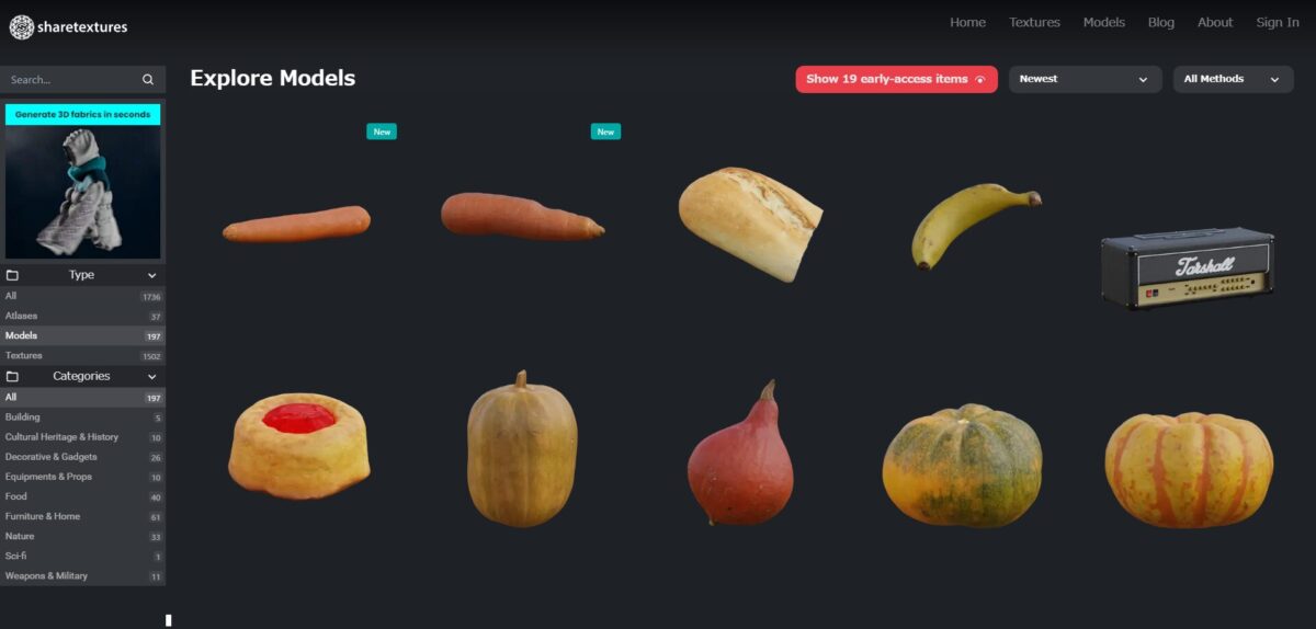 【無料】1500以上のテクスチャー、3Dモデルが利用できる素材サイト「sharetextures」【CC0】 – ぽりとぴ