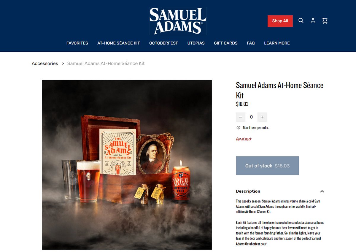 自宅でできる降霊術キット「At-Home Séance Kit」をサミュエル・アダムスが数量限定販売！！ – ぽりとぴ