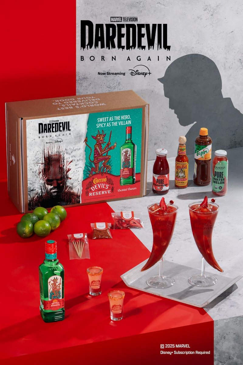 『デアデビル：ボーン・アゲイン』とコラボ！ 世界観を表現した限定カクテルキット「The Devil’s Duo」登場 – ぽりとぴ